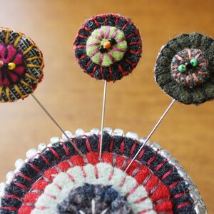 Handmade, Wool Sewing Pins, Pincushion Ornaments, Wool Pintopper ...