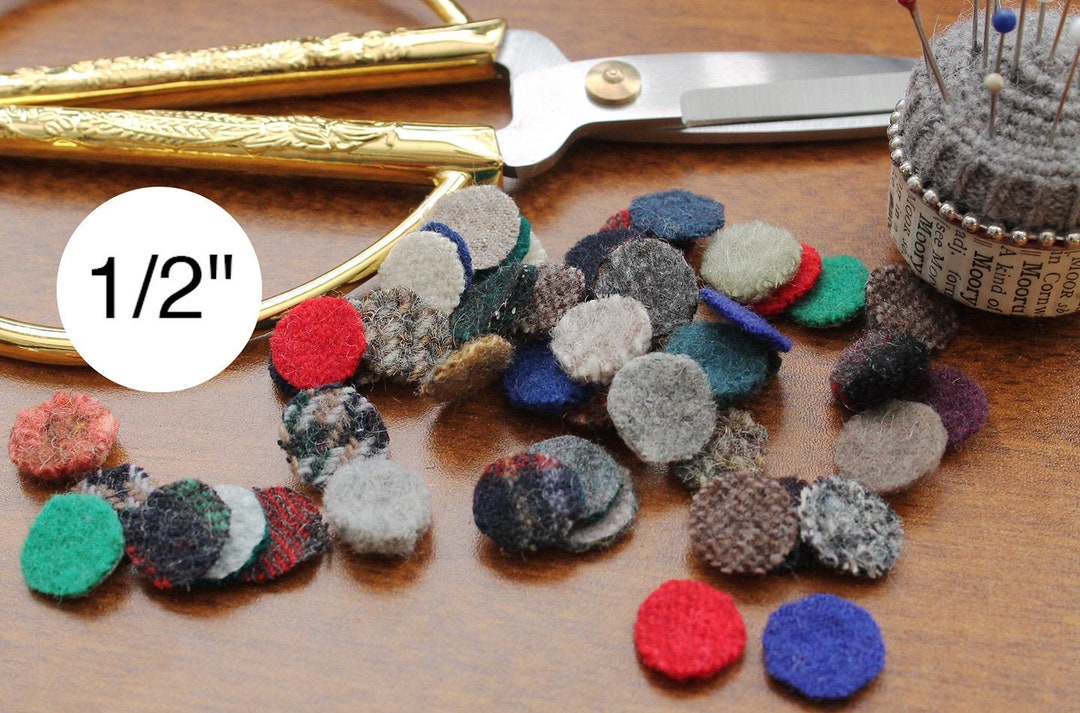 Wool Circles, (50) 1/2" Wool Circles, Precut Felted Wool Circles, Wool ...