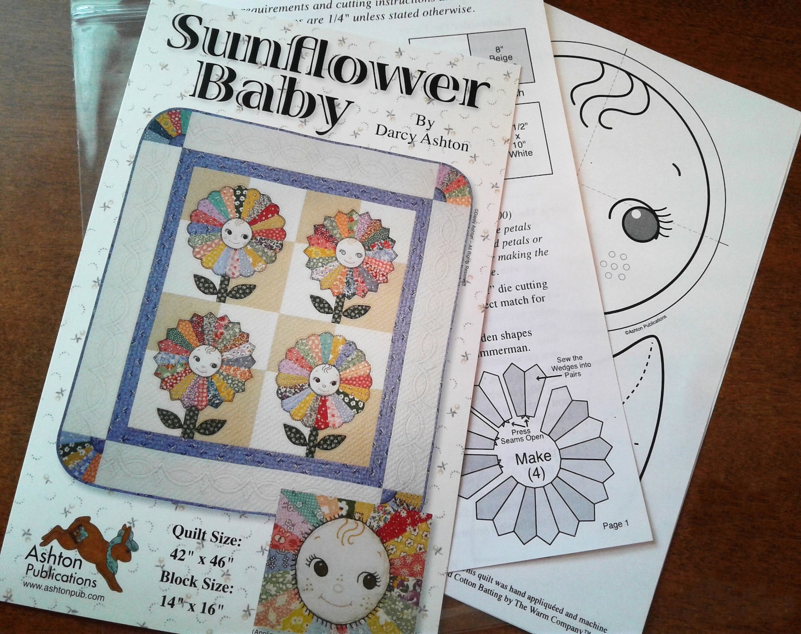Pattern, Sunflower Baby, Dresden Plate Baby Quilt Pattern, Embroidered ...