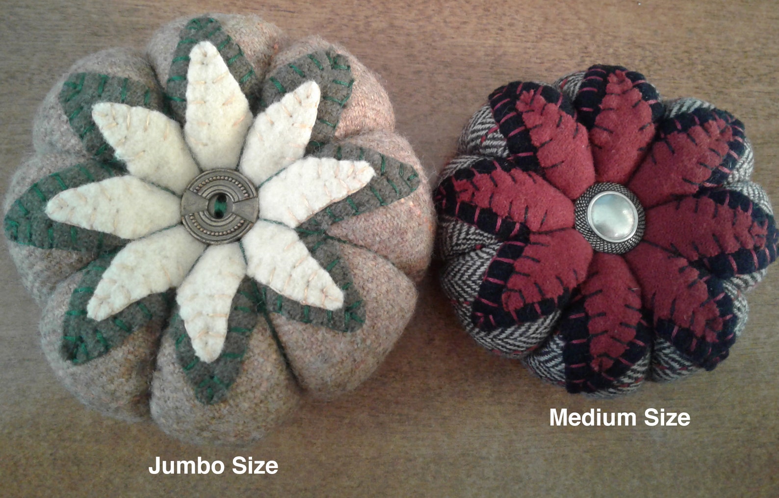 Handmade Wool Jumbo Pincushion Vintage Upcycled Wool - Etsy