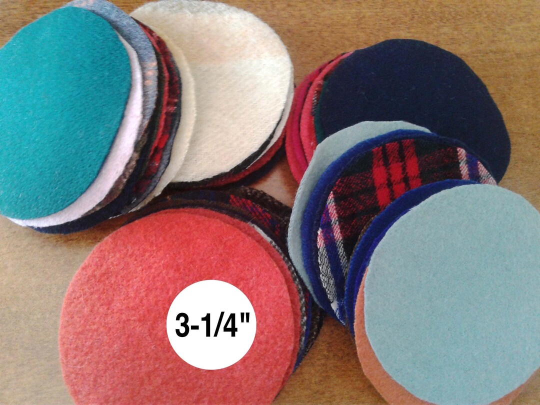 Wool Circles, (50) 3-1/4" Circles for Wool Penny Rugs, Precut Recycled ...