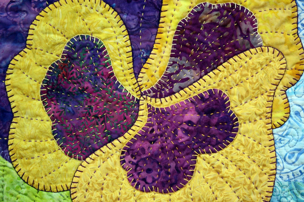 Pattern Pansy Flower Wallhanging Quilt Pattern Art Quilt | Etsy