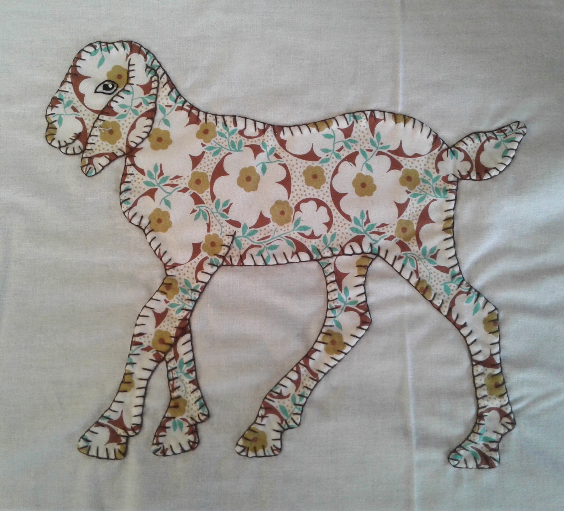 Pdf GOAT, Single Block, .pdf Instant Download, Traditional Applique ...