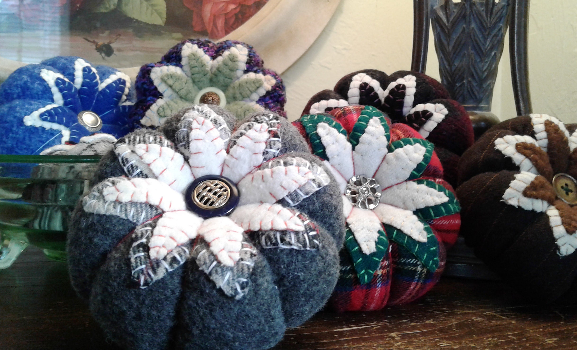 Handmade Wool Jumbo Pincushion Vintage Upcycled Wool - Etsy