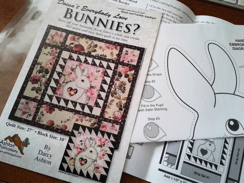 Pattern Easy Applique Bunny Baby Quilt Applique Bunny Sewing - Etsy Canada