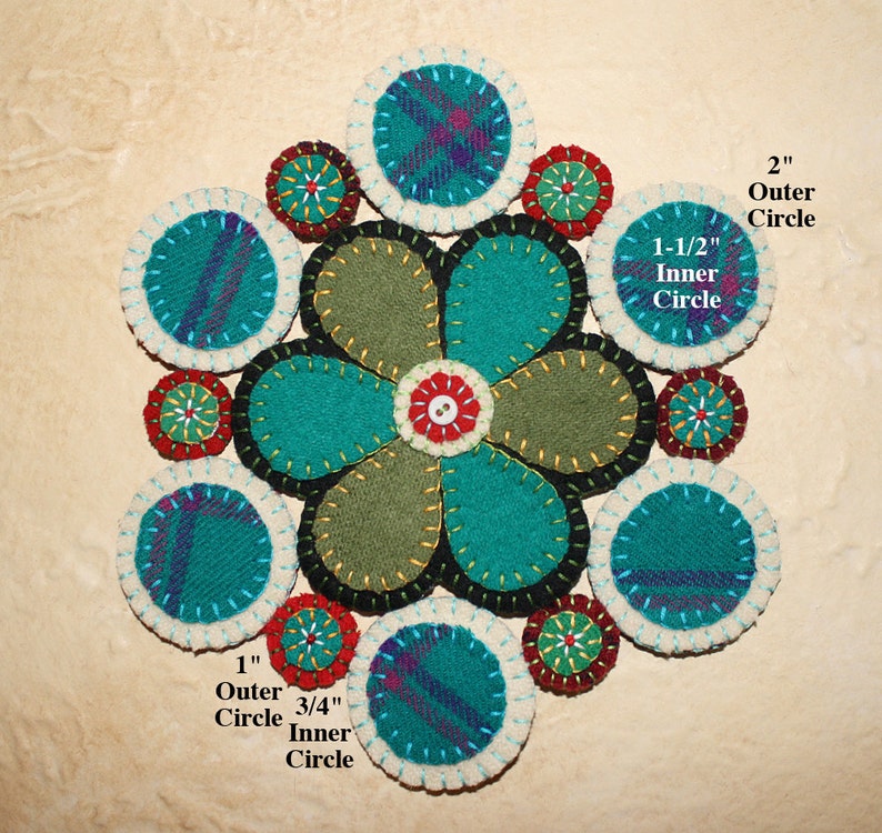 Wool Circles 50 3/4 Circles for Wool Penny Rugs Set | Etsy