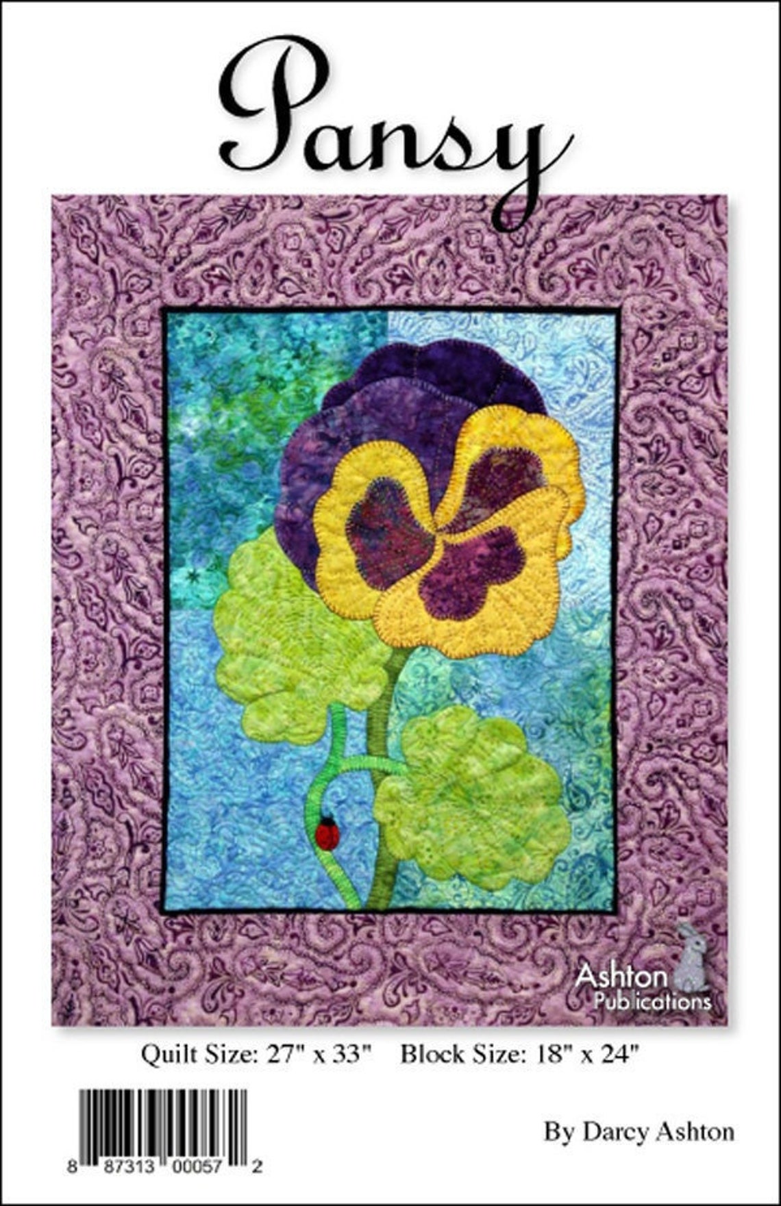 Pattern Pansy Flower Wallhanging Quilt Pattern Art Quilt - Etsy