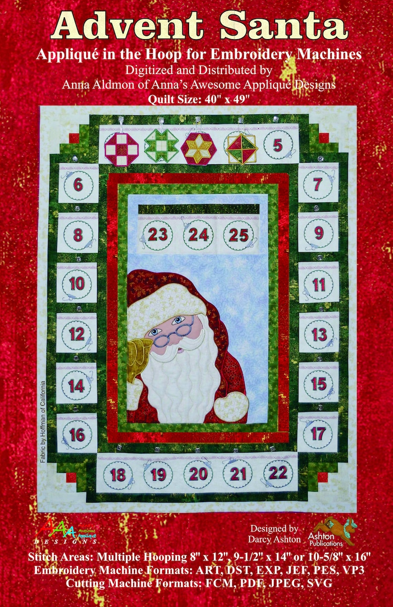 Quilt Book, All About Santa, Applique Quilting Pattern Book, Santa ...
