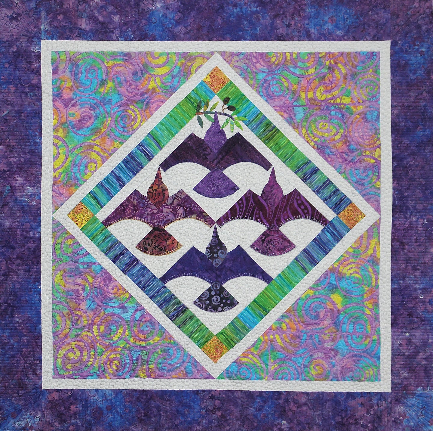 Pattern, Flying Doves, Drunkards Path Birds, Bed Quilt, Breast Cancer ...
