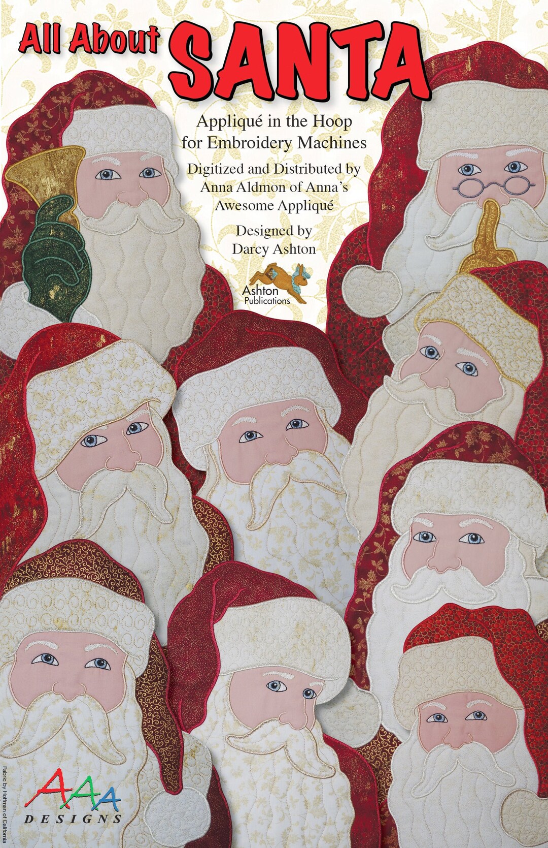 Digitized Santa, Applique in the Hoop for Embroidery Machines ...