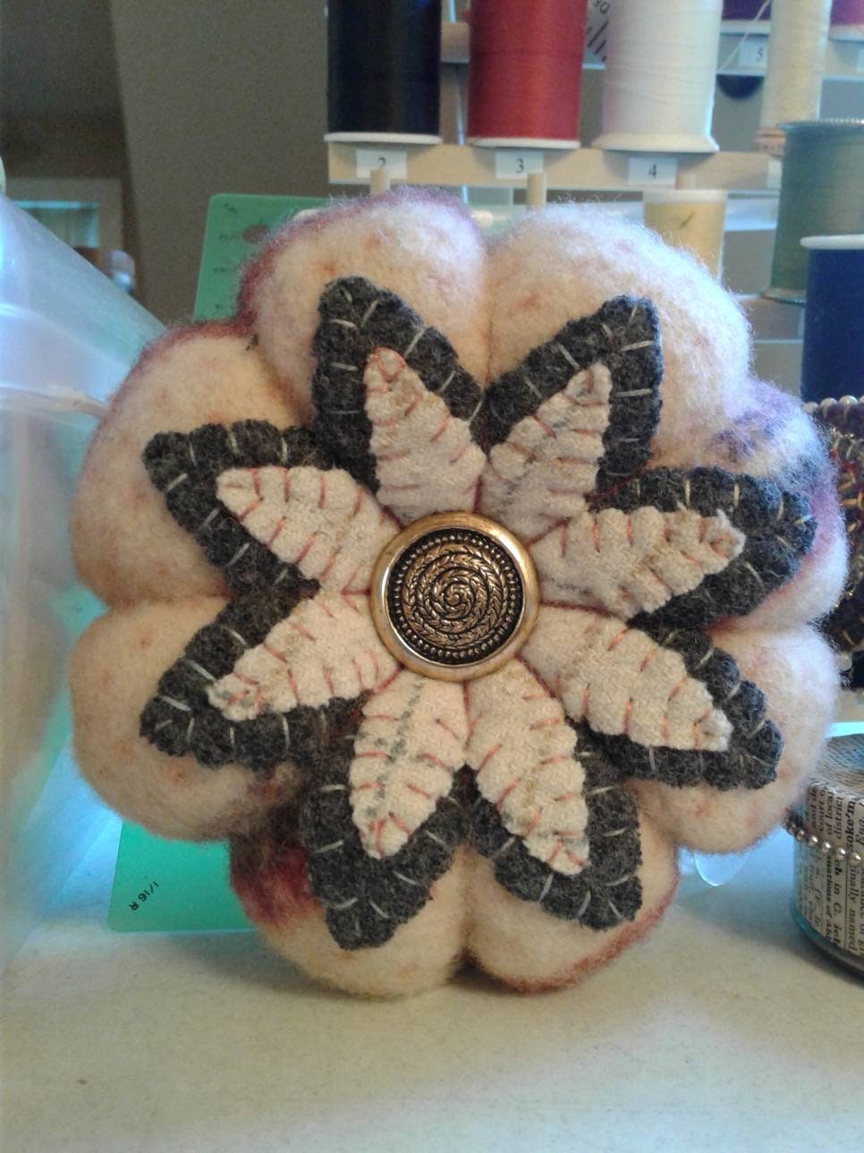 Handmade Wool Jumbo Pincushion Vintage Upcycled Wool - Etsy