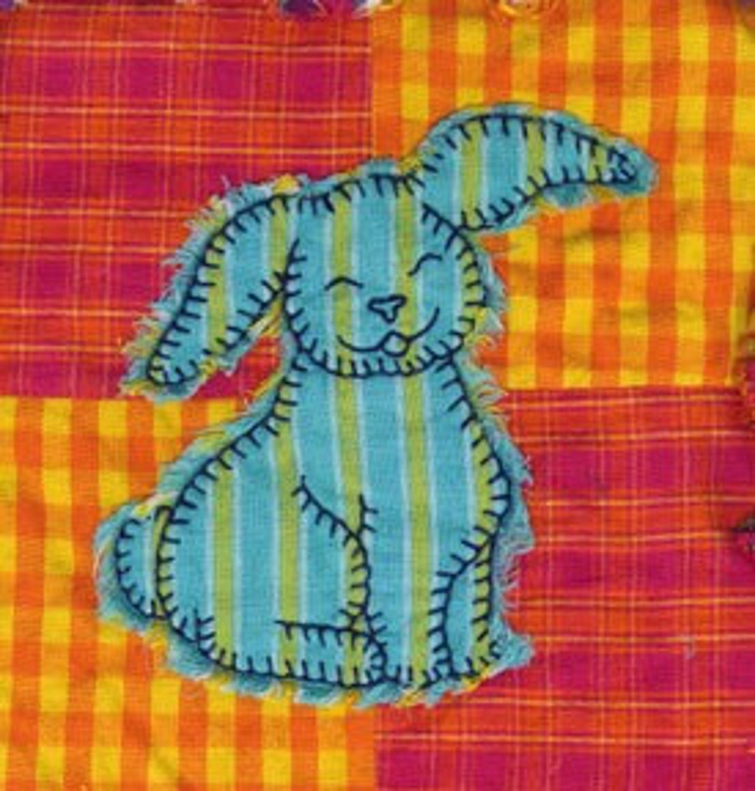 Pattern, Raggedy Rabbit, Rag Quilt Sewing Pattern, Rag Quilt Pattern ...
