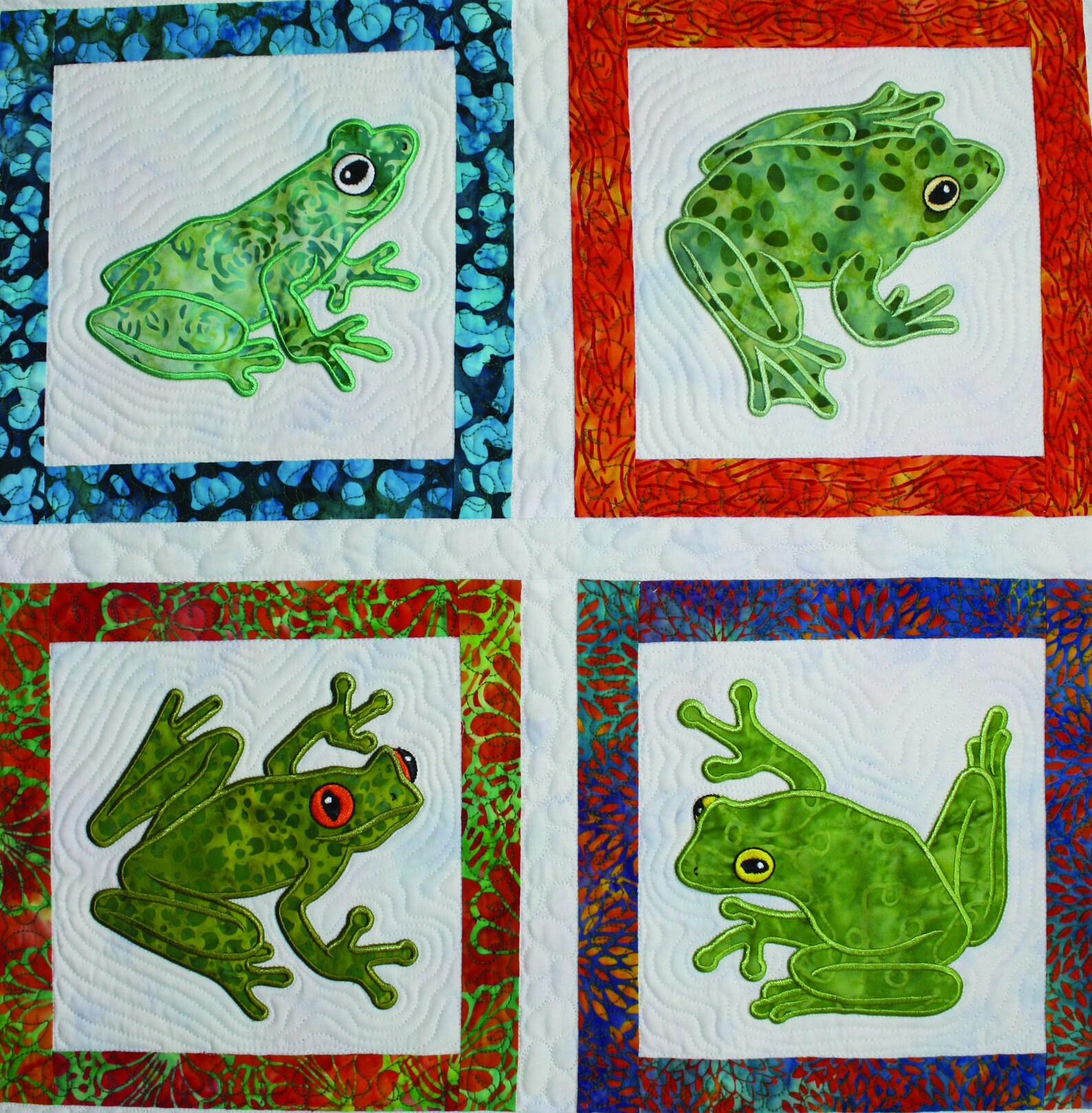 Digitized Knee Deep in Frogs 20 Different Frogs Applique in - Etsy