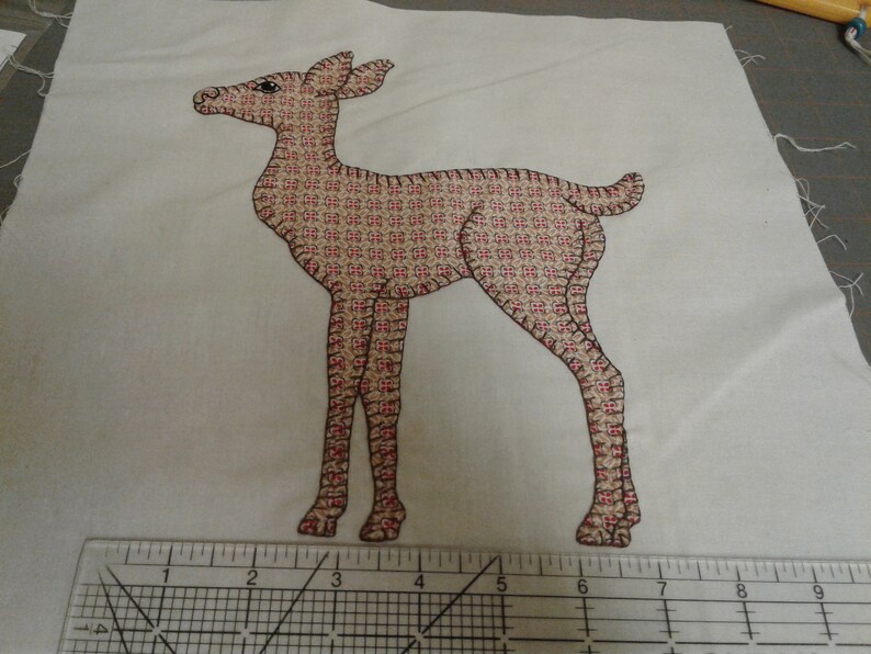 FAWN, Single Block, Instant Download, Applique Deer, Hand or Fusible ...
