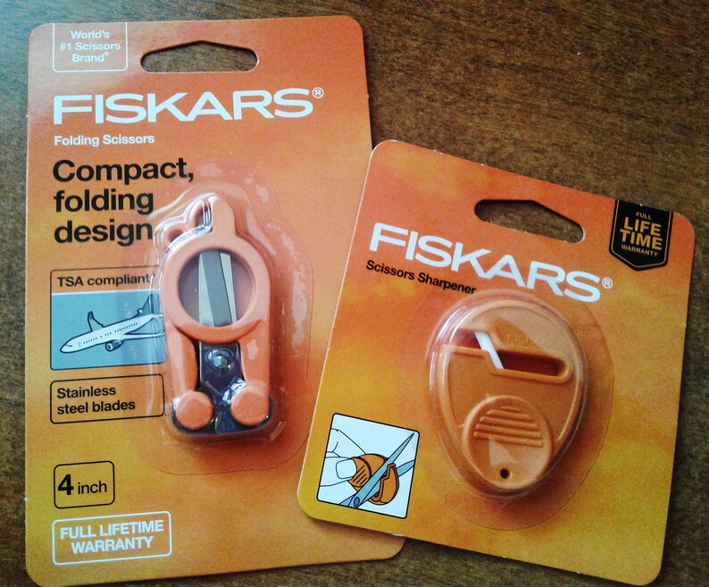 Fiskars Folding Scissors Sharpener Small Scissors Fiskars - Etsy