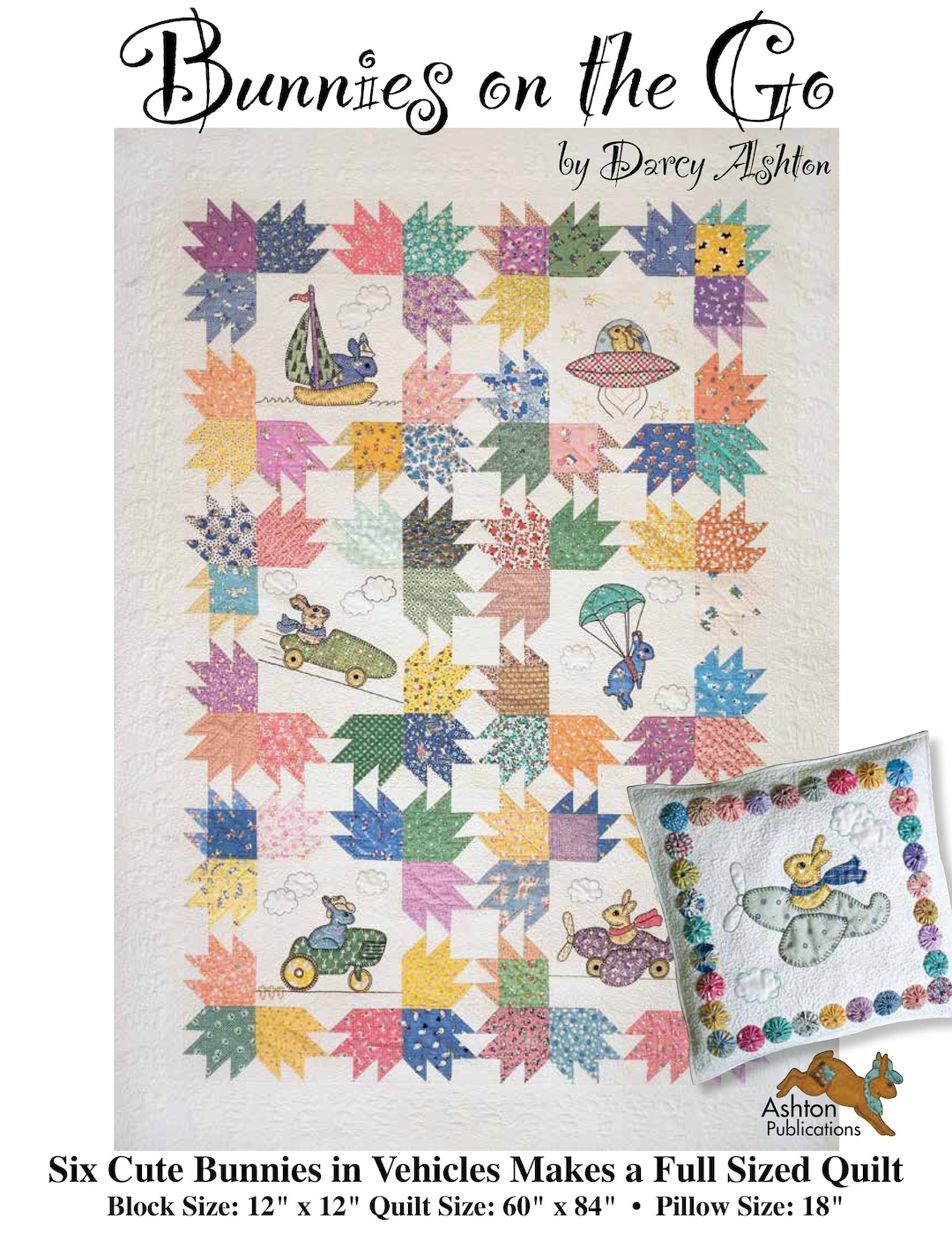 Large Format Pattern, Bunny Quilt, Six Different Applique Rabbit ...