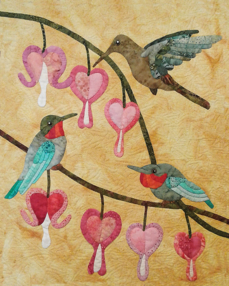 Pdf Hand Applique Technique, Hummingbird, Plus Wall Hanging Quilt ...