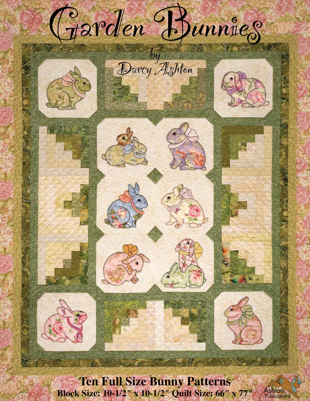 Large Format Pattern, Bunny Quilt, 10 Different Applique Rabbit ...