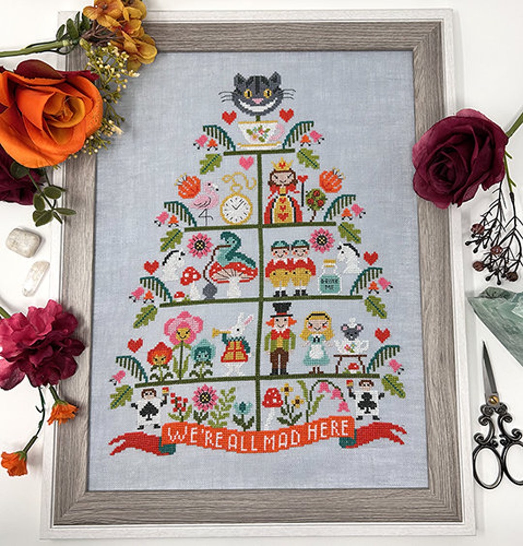 Alice in Wonderland Tree - Modern Cross Stitch Pattern - Etsy