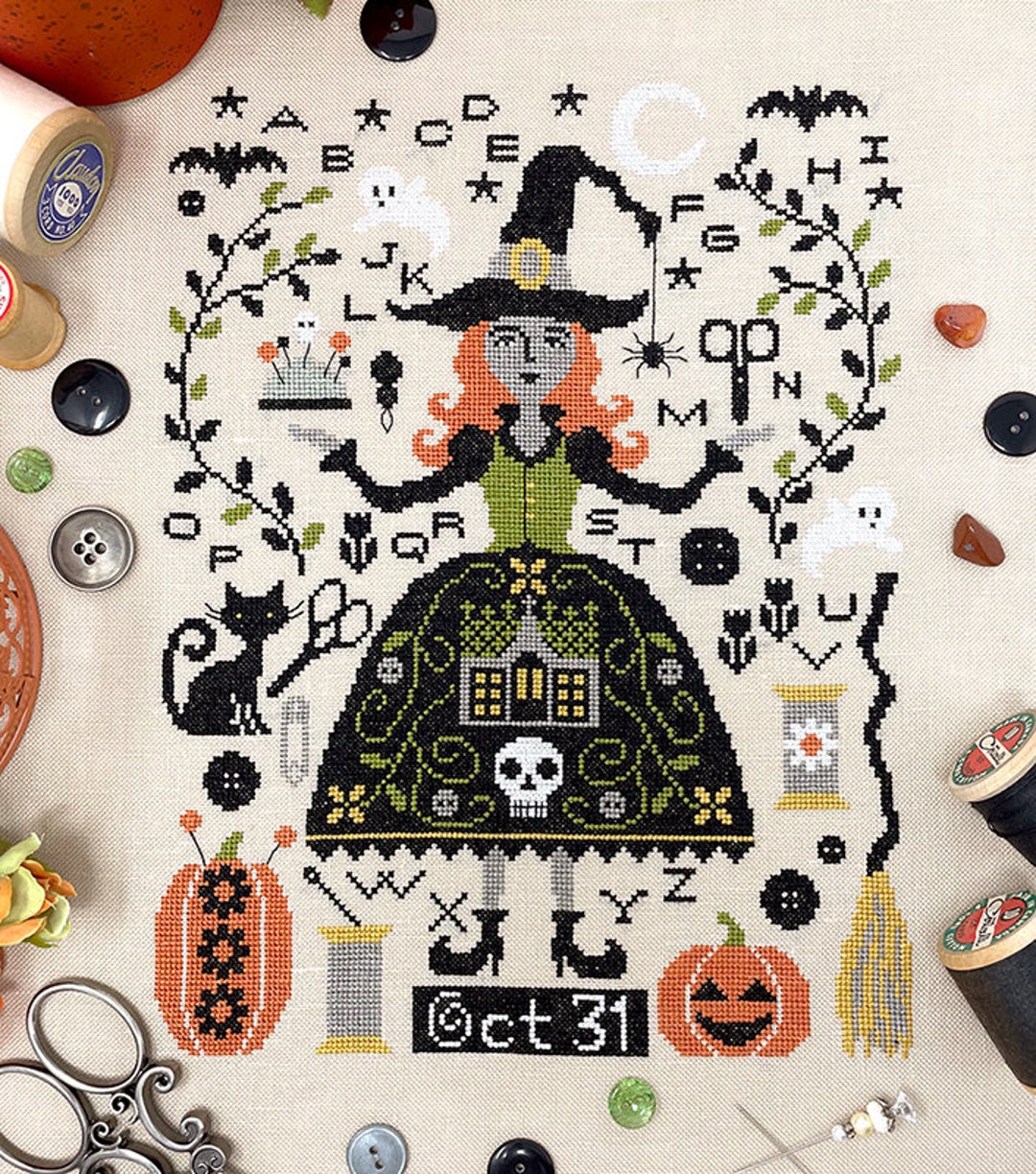 Stitch Witch - Modern Cross Stitch Pattern by Tiny Modernist - Etsy