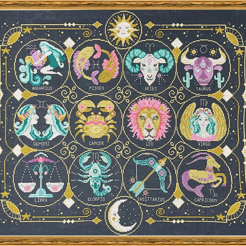 Zodiac Sampler PDF Cross Stitch Pattern Instant Download - Etsy