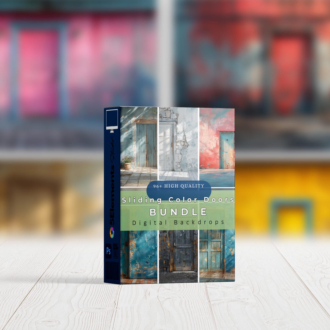 Sliding Color Doors Collection - 96+ Digital Backdrops Bundle | Instant ...