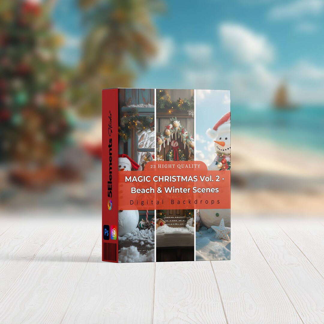 Christmas Magic Backdrops Vol. 2 -beach & Winter Holiday Scenes ...