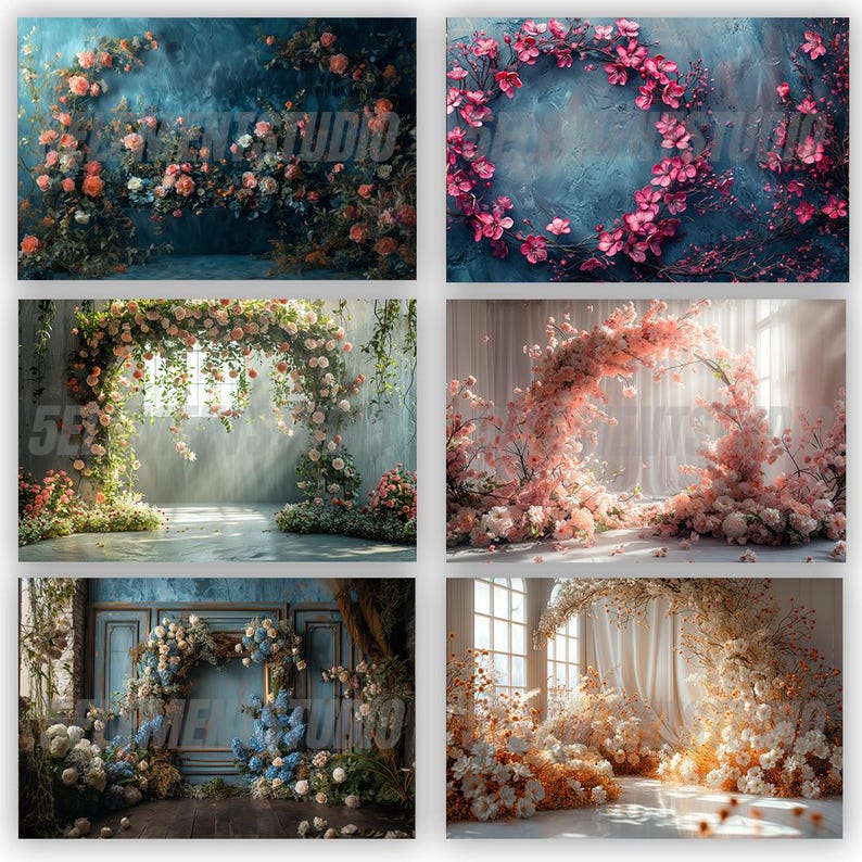 97 Floral Dream Digital Backdrops Bundle Instant Download, Studio ...