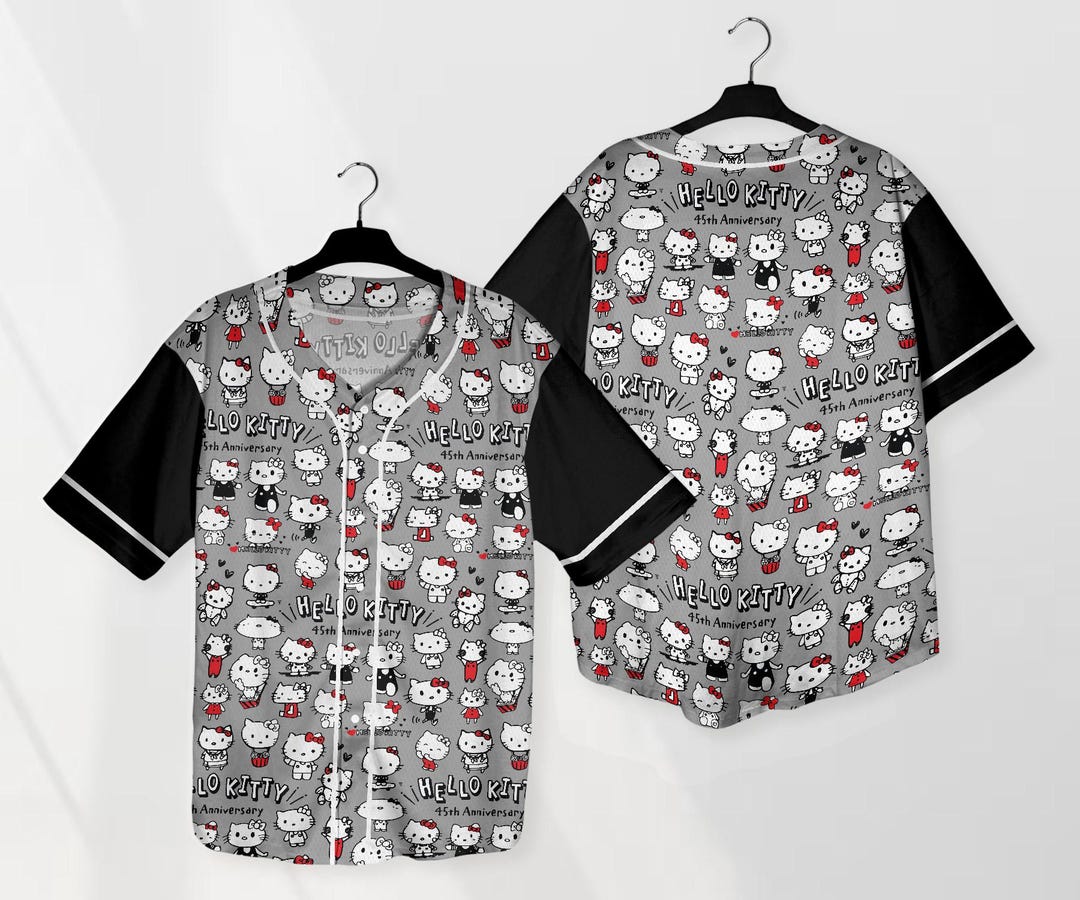 Hello Kitty Jersey Hello Kitty Shirt Hello Kitty Baseball Jersey Shirt ...