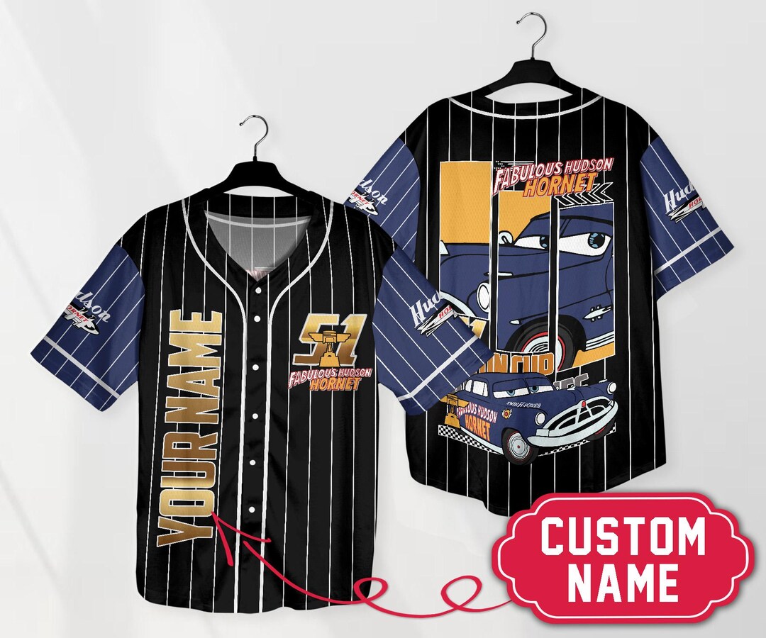 Doc Hudson Baseball Jersey Sirt Cars Jersey Pixar Cars Cartoon Shirt ...