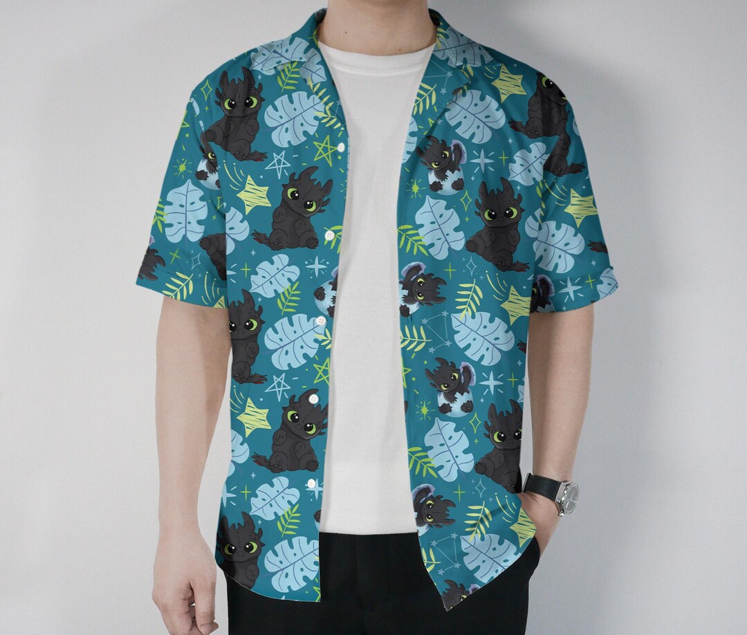 Toothless Hawaiian Shirt Tropical Button up Shirt Summer Short How to ...