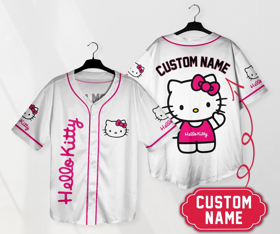 Personalized Hello Kitty Baseball Jersey Custom Name Hello Kitty ...