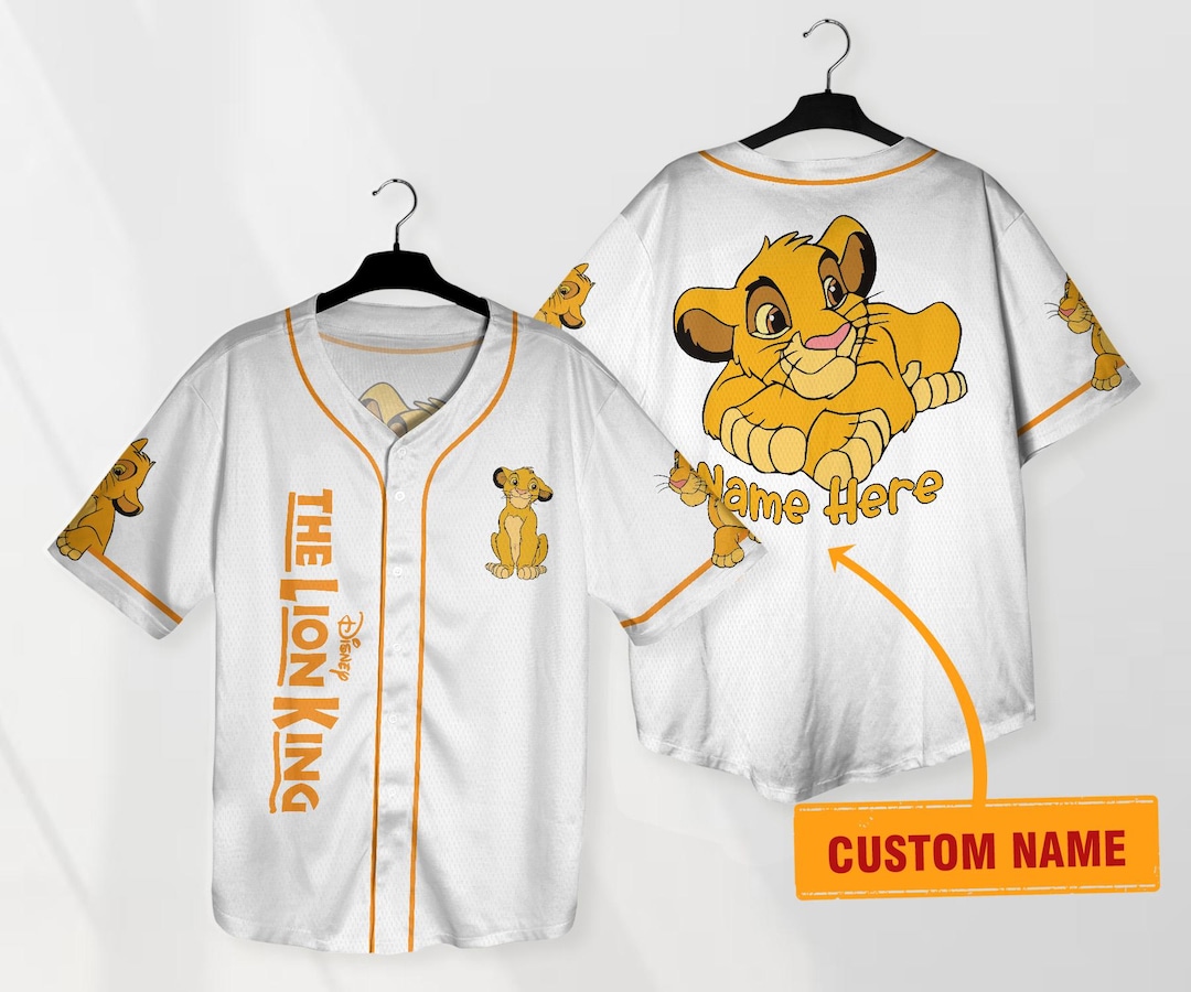 Personalized Simba Jersey the Lion King Baseball Jersey Simba Lion King ...