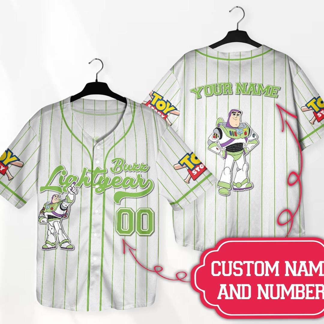 Custom Disney Toy Story Buzz Lightyear Baseball Disney Baseball Jersey ...