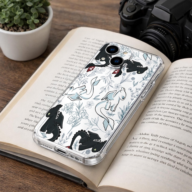 Toothless Phone Case Cute Dragon Floral Pattern Samsung iPhone Pixel ...