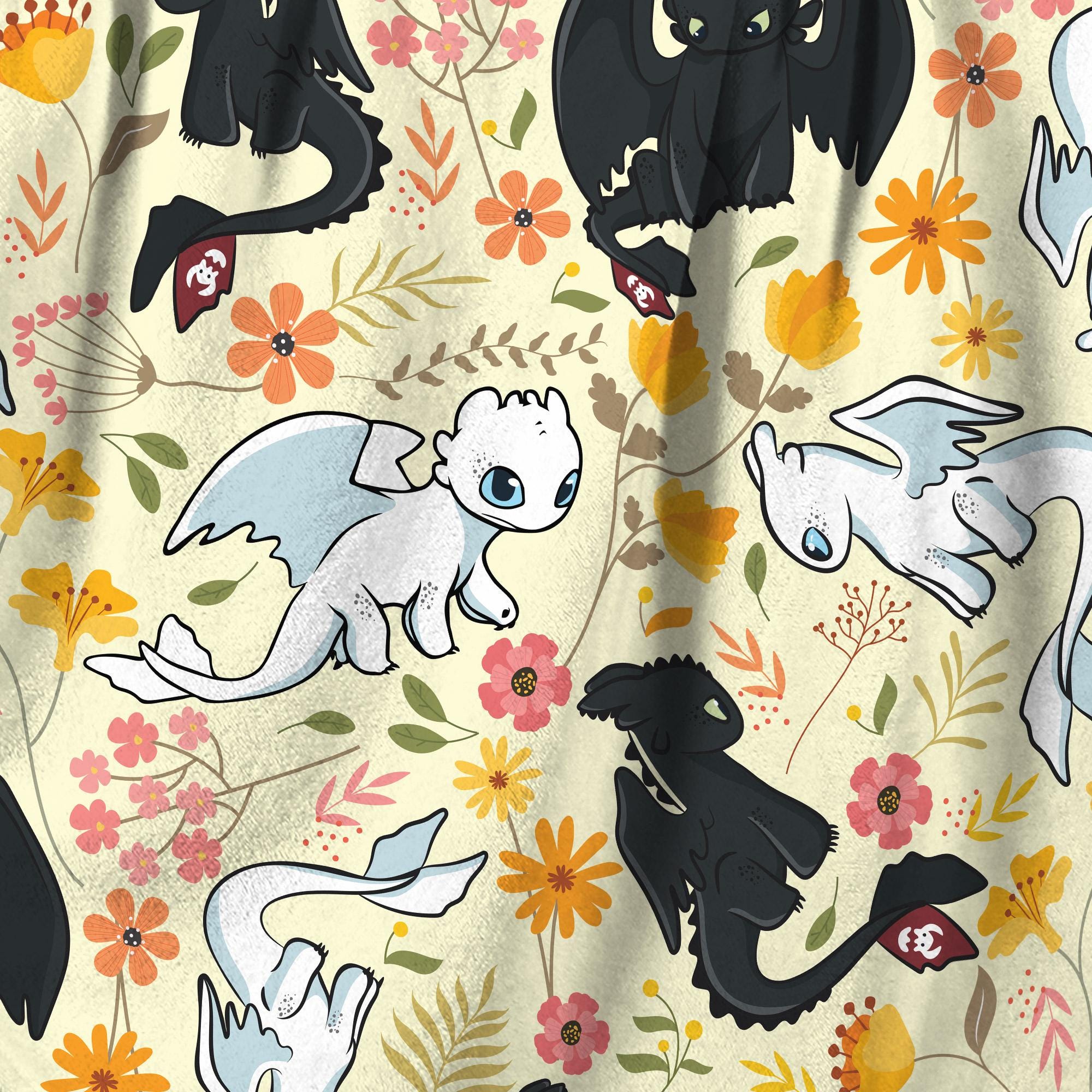 Toothless Fleece Blanket - Light Fury Blanket - Cute Dragon Fleece ...
