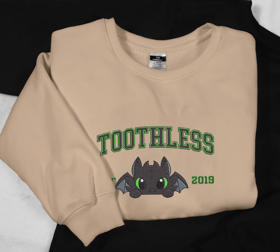 Toothless Embroidered Sweatshirts Cartoon Movie Shirt Dragon's ...