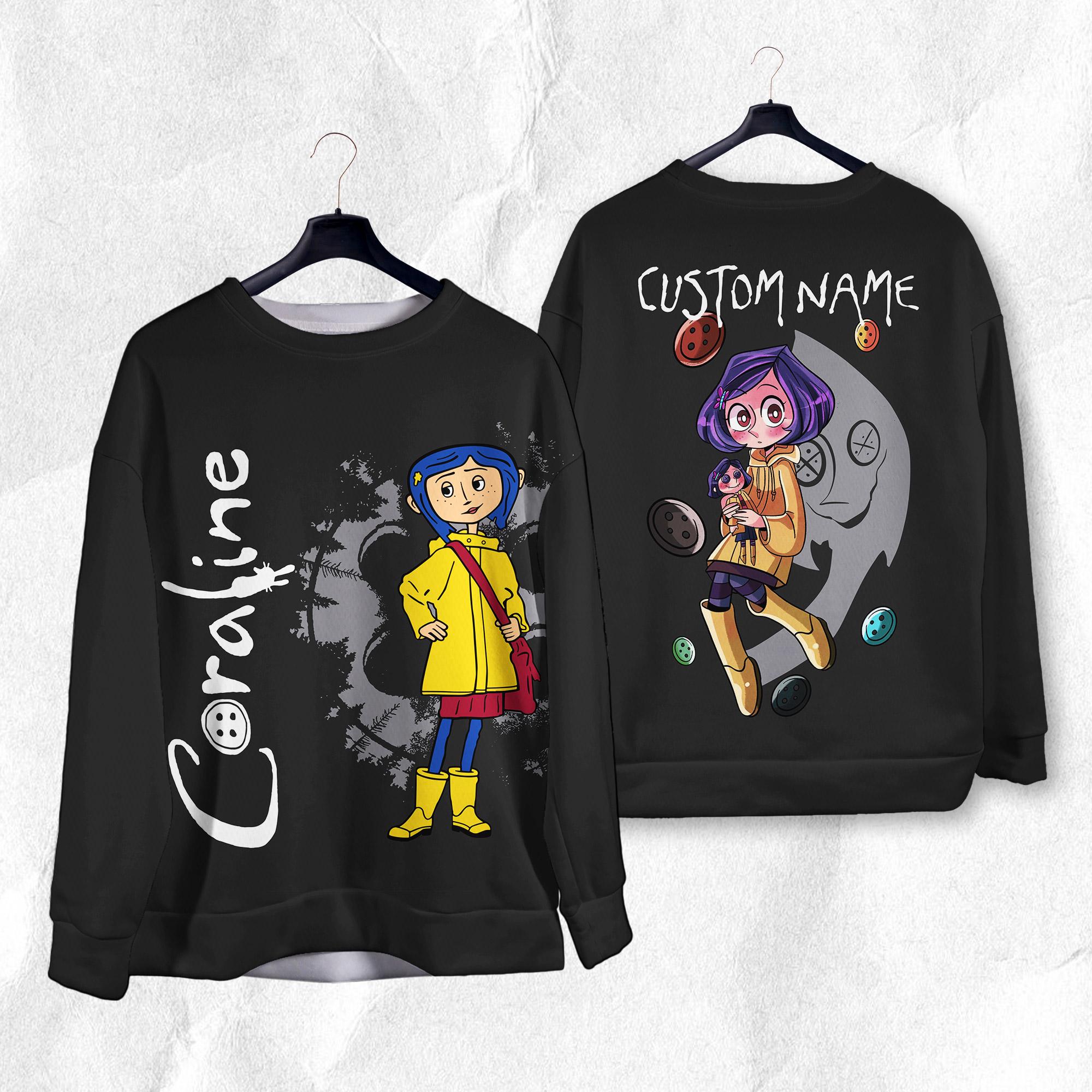 Coraline Hoodie Sweatshirt, Coraline Shirt Sweater, Halloween Horror ...