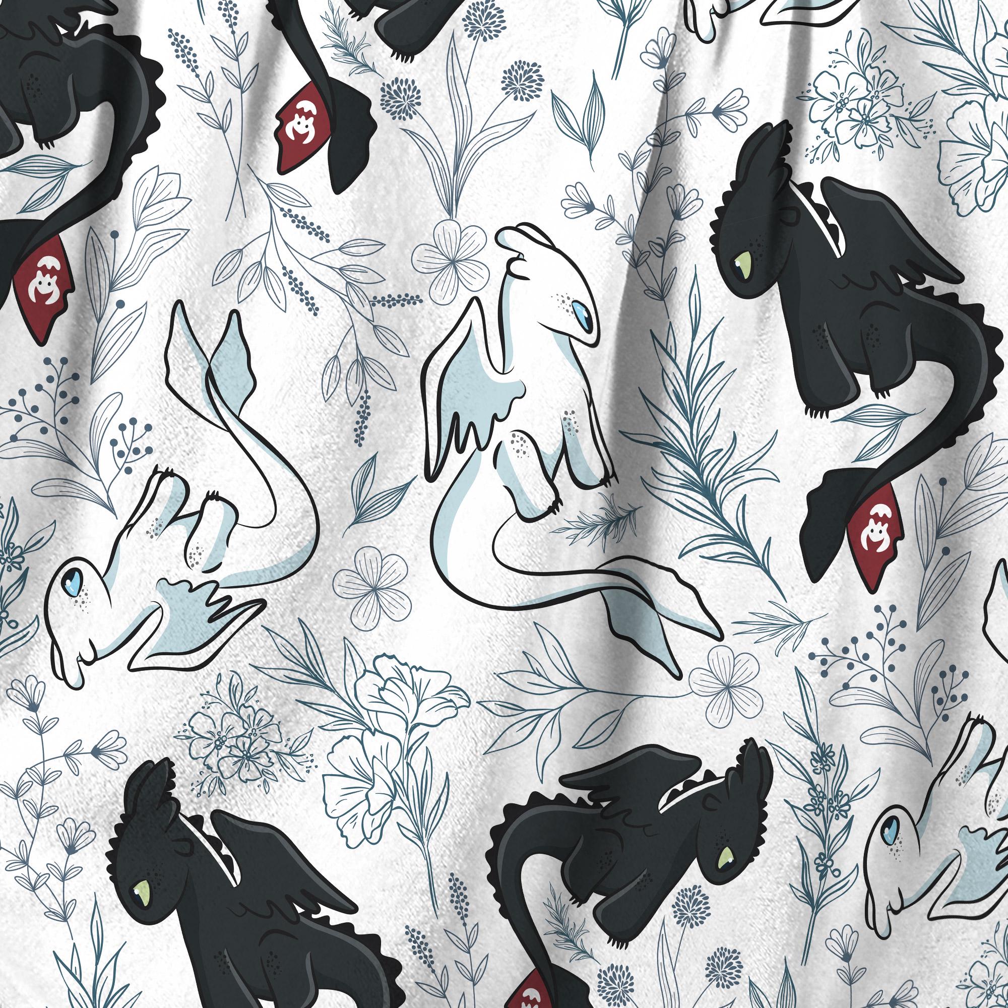 Toothless Fleece Blanket – Light Fury Blanket – Elegant Dragon Fleece ...