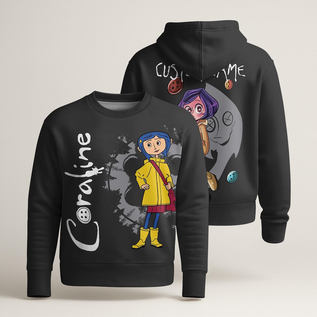 Coraline Hoodie Sweatshirt, Coraline Shirt Sweater, Halloween Horror ...