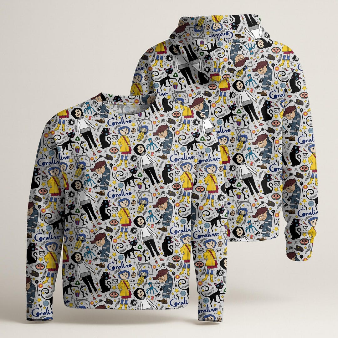Coraline Hoodie Sweatshirt, Coraline Shirt Sweater, Coraline Merch Gift ...
