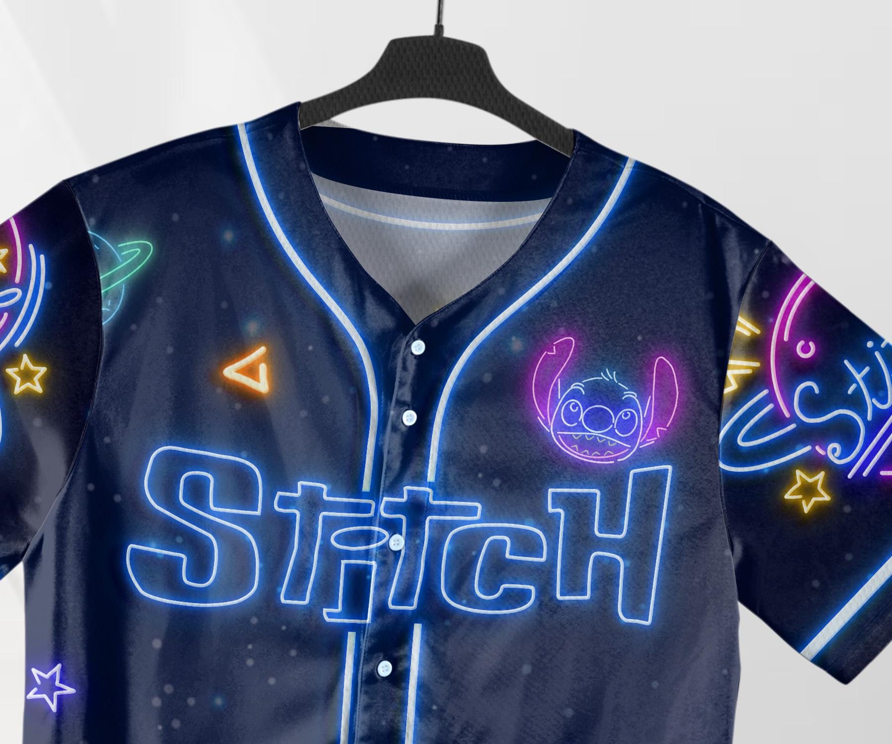 Stitch Baseball Jersey Neon Stitch Baseball Shirt Gift - Etsy