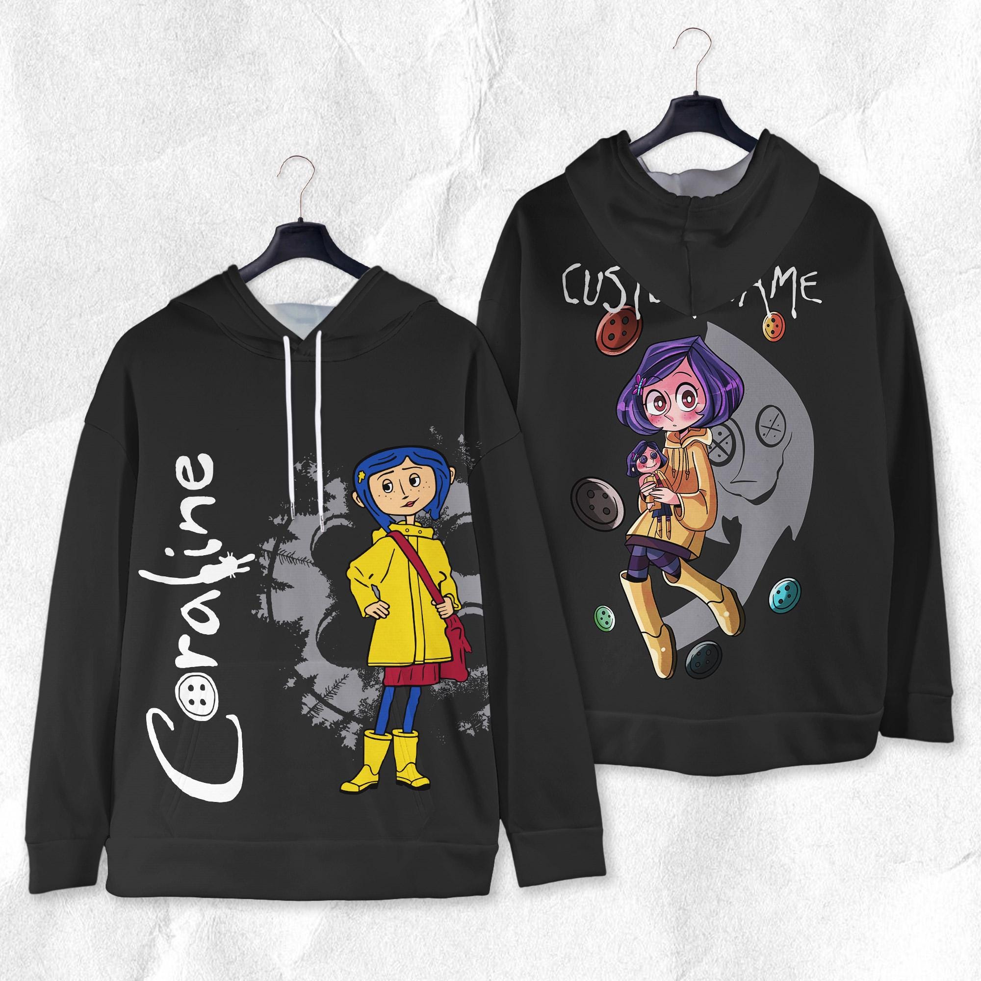 Coraline Hoodie Sweatshirt, Coraline Shirt Sweater, Halloween Horror ...