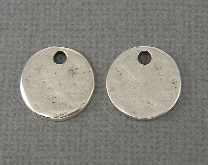 Small Silver Stamping Blank Antique Silver Round Circle Tag Mini Tiny ...