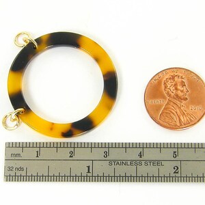 Brown Amber Acetate Pendants, Round Faux Tortoise Shell Jewelry ...