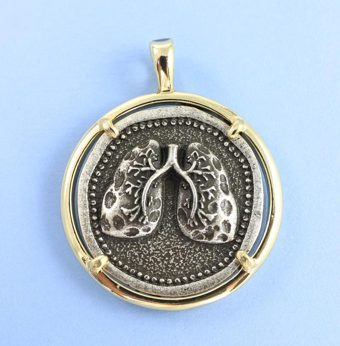 Anatomical Lungs Pendant in Mixed Metal, Medical and Artistic Jewelry ...