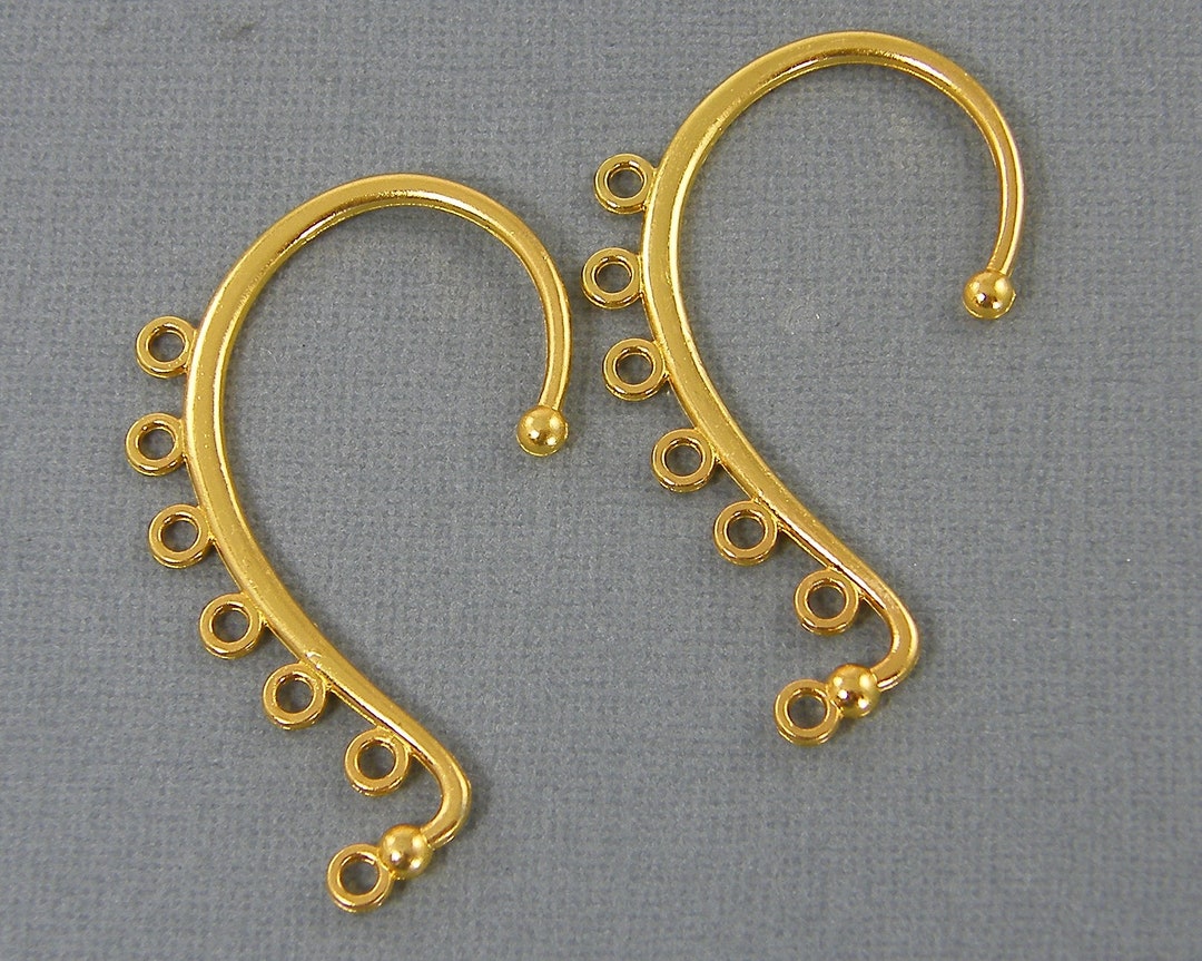 Gold Ear Cuff Earring Finding, Non Pierced Wrap Around Ear Wrap Jewelry ...