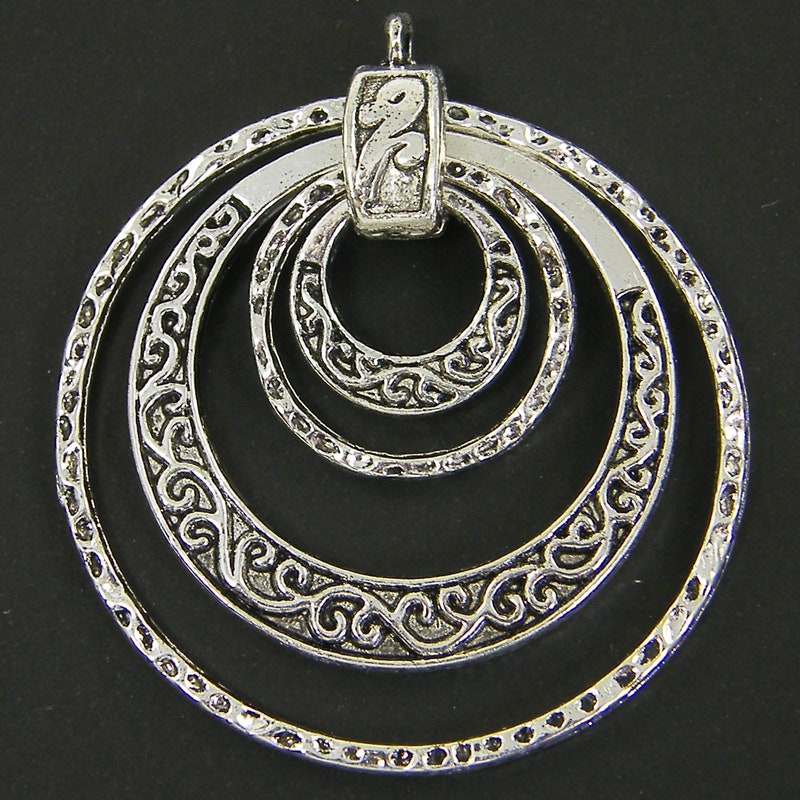 Large Silver Pendant - Etsy