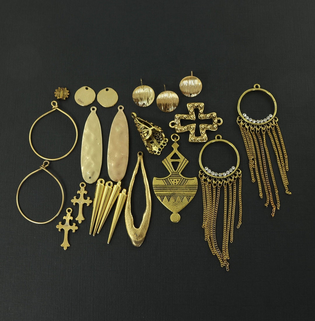 Gold Jewelry Components Assorted Gold Plated Unique Scratch and Dent ...
