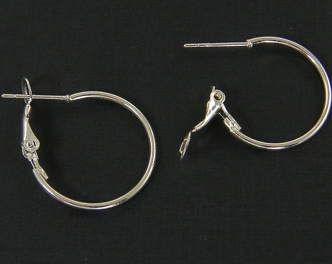 12 Pcs Silver Hoop Earring Findings, Stainless Steel Leverback Slide on ...